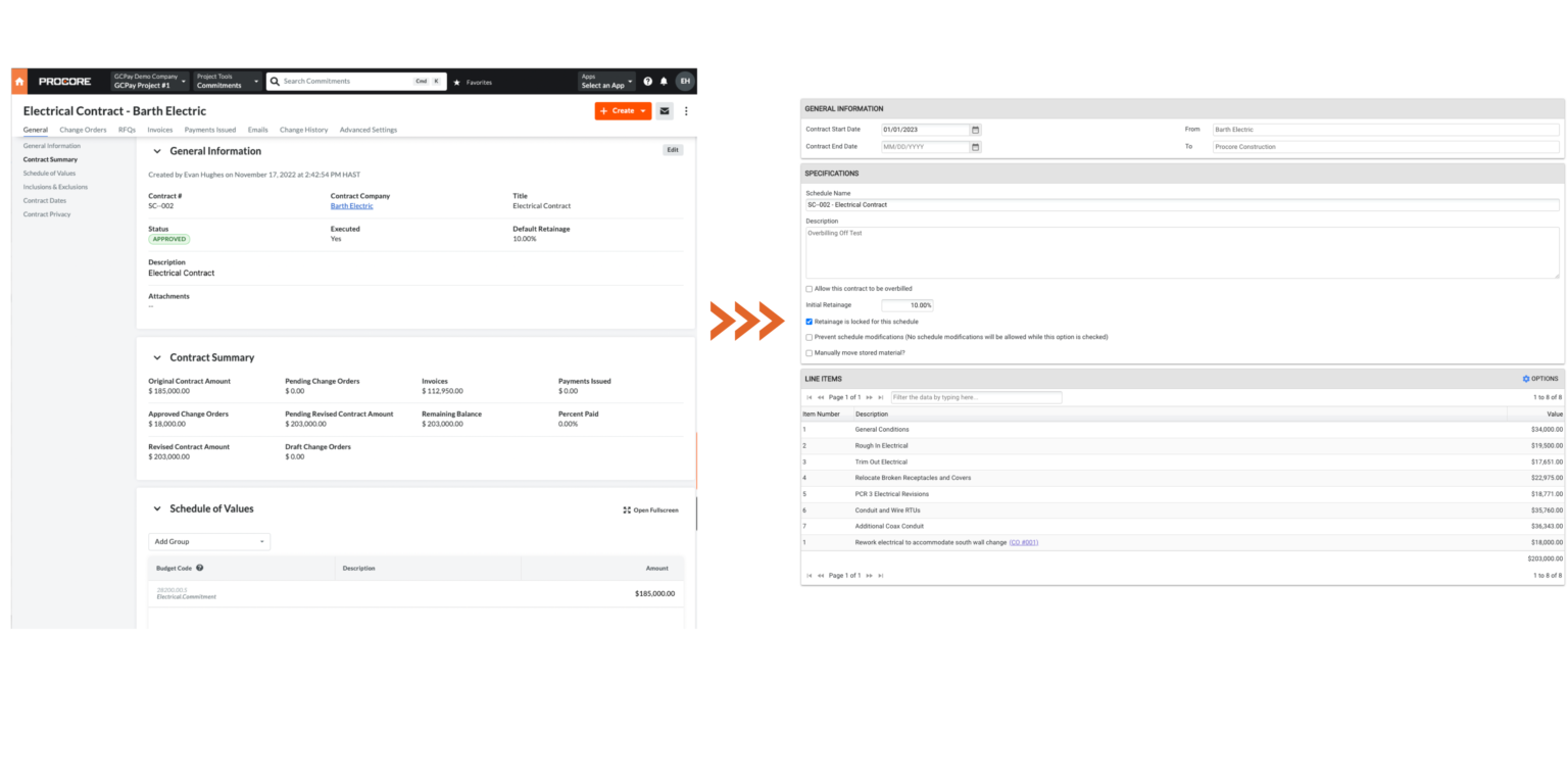 GCPay Payment Application Benefits for Procore Users